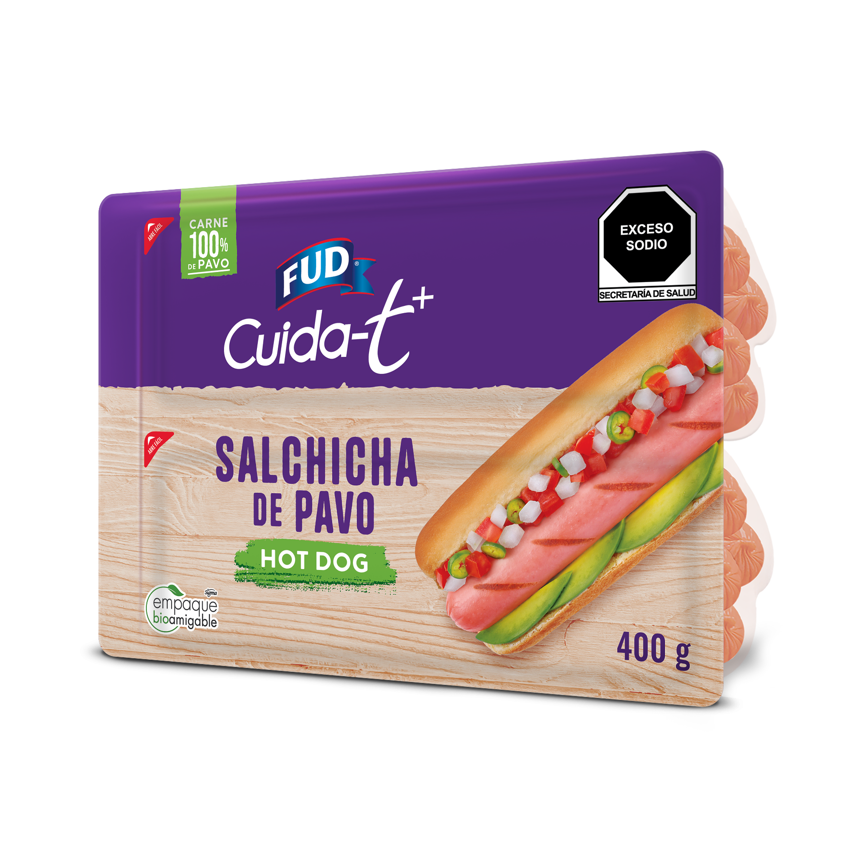 Salchicha de Pavo para Hot Dog FUD Cuidat+ 400 g